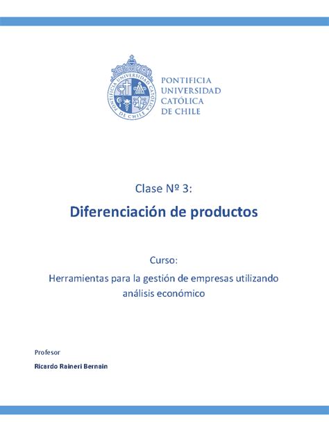 C3 Diferenciación De Productos Clase Nº 3 Diferenciación De