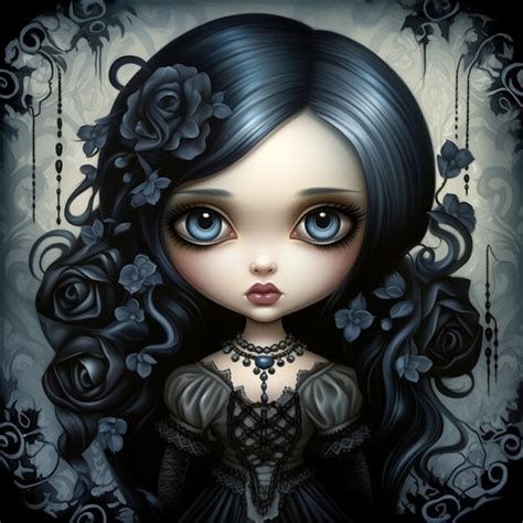Premium Ai Image A Close Up Of A Woman With Long Black Hair And Blue Eyes Generative Ai