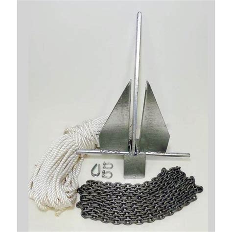 Standard Danforth Style Galvanised Steel Fluke Anchor Kit 5 Kg