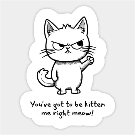 Cute Angry Cat Cute Angry Cat Sticker Teepublic