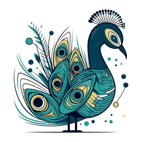 Premium Vector Peacock Vector Illustration Hand Drawn Peacock With Feathers