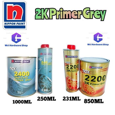 Nippon Nax 2200 2400 Urethane 2k Primer Grey Shopee Malaysia