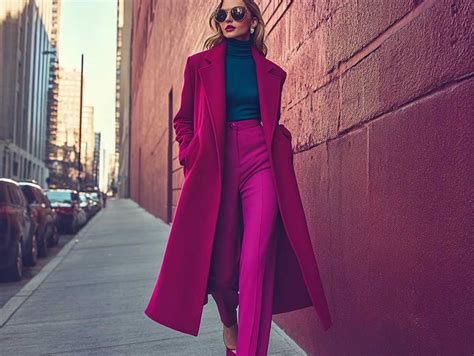 5 Turtle Neck Outfit Ideas With Fuchsia And Cobalt Layers