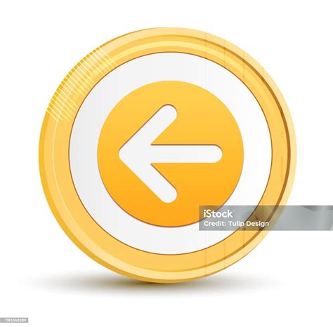 백 애로우 아이콘 골드 라운드 버튼 골든 코인 반짝이는 프레임 럭셔리 컨셉 추상 일러스트레이션 화이트 배경에 고립 0명에 대한 스톡 벡터 아트 및 기타 이미지 Istock