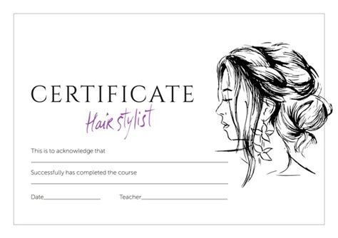 Salon Certificate Template