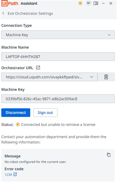 Unable To Create Robot In Orchestrator Status Disabled Orchestrator