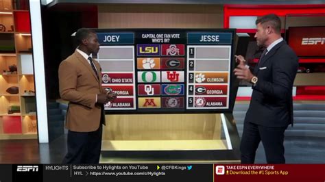 Espn College Football Top 5 Rankings After Week 11 Youtube