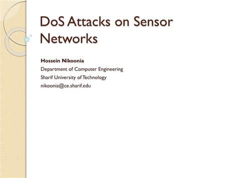 Ppt Dos Attacks On Sensor Networks Powerpoint Presentation Free Download Id6234497