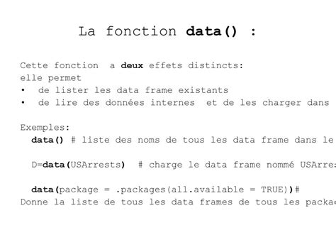 Vecteurs Matrices listes data frames ppt télécharger