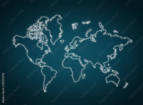 Contour Of World Map Stock Illustration Adobe Stock
