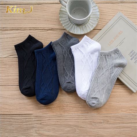 Set Of 5pairs New Style Mens Socks Cotton Korean Summer Breathable