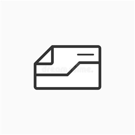 Vector Icon Horizontal Folder In A Thin Line Sign Icon File Illustration For Graphic User