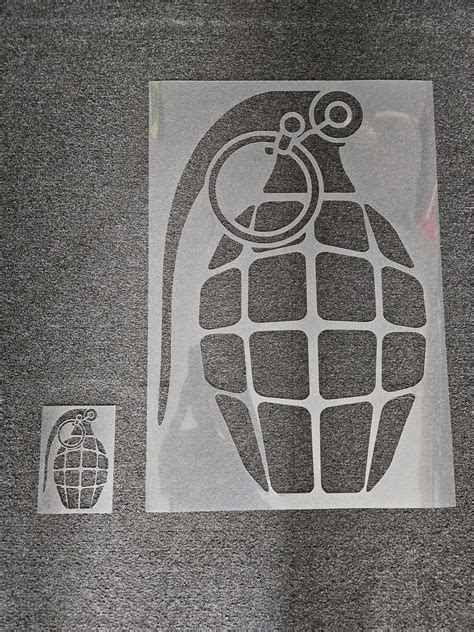 Grenade Stencil Re Usable Genuine Mylar Etsy