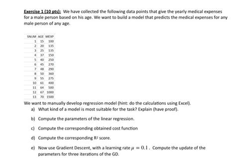 solved exercise 1 10pts we have collected the following