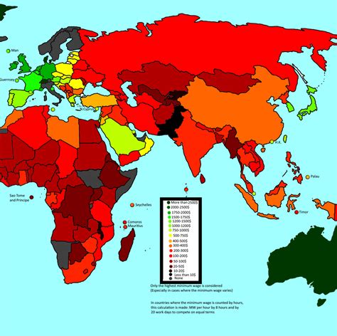 ️countries By Average Wages Monthly And Yearly Kaggle
