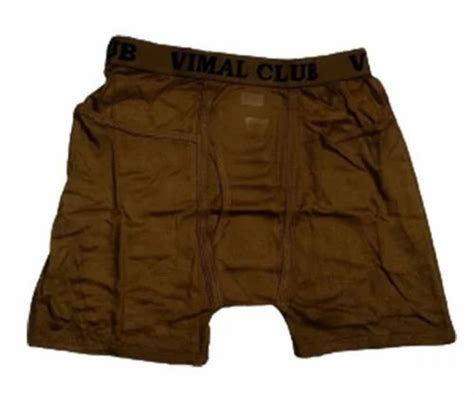 Plain Brown Men Cotton Trunk Length Long Type Trunks At 74 Piece
