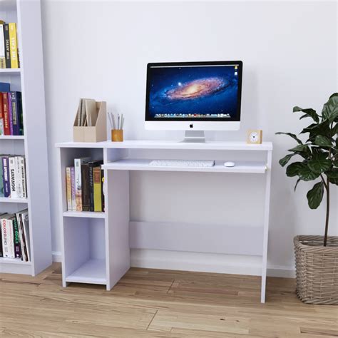 Konin Engineered Wood Computer Table In White Color
