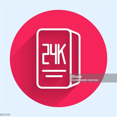 화이트 라인 골드 바 24k 아이콘 긴 그림자 배경으로 격리 은행 비즈니스 개념 빨간색 원 버튼입니다 벡터 0명에 대한 스톡