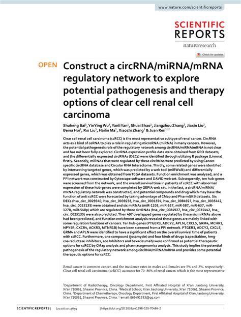Pdf Construct A Circrnamirnamrna Regulatory Network To Explore