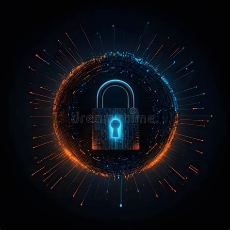 Cybersecurity Digital Lock System Abstract Representation Data