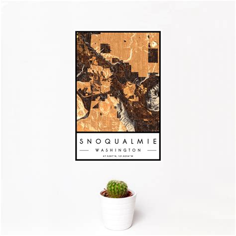 Snoqualmie Washington Map Print In Ember — Jace Maps