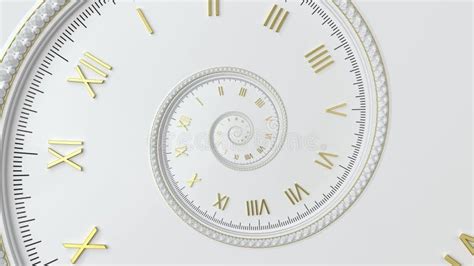 Abstract Modern White Spiral Clock Dial Infinite Time Concept Stock