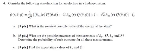 solved 4 consider the following wavefunction for an