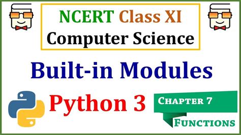 Built In Modules In Python 3 Ncert Class 11 Computer Science With