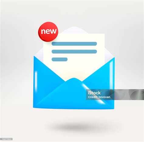 새 메일 레이블이 있는 메일 수신 흰색 배경에 격리된 3d 벡터 아이콘 0명에 대한 스톡 벡터 아트 및 기타 이미지 0명 3차원 형태 개념 Istock