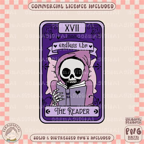 The Reader Tarot Card Png Skeleton Reader Png Endless Tbr Png Cute