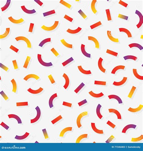 Vector Seamless Multicolor Memphis Style Lines Jumble Pattern Stock Vector Illustration Of