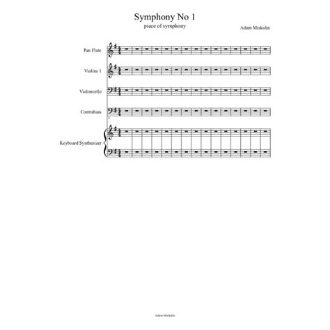 Symphony No1 1st Movement By Adam Miskulin Piano Sheet Piano Sheet