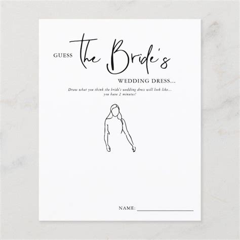 Guess The Brides Dress Bridal Shower Game Zazzle Bridal Shower