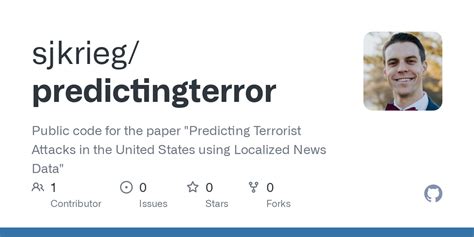 Github Sjkriegpredictingterror Public Code For The Paper
