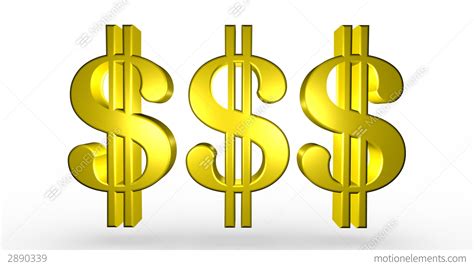 Three Golden Dollar Signs Stock Animation 2890339