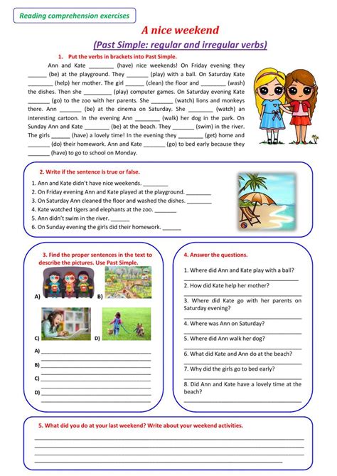 Reading Comprehension Past Simple Practice Worksheet Artofit