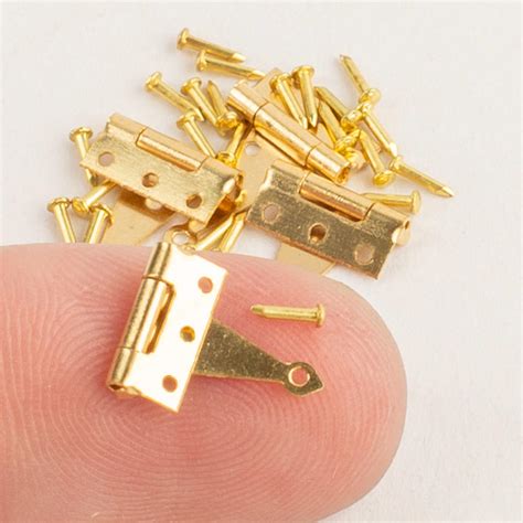 112 1 Scale Dollhouse Miniature Brass T Hinge Set Dollhouse