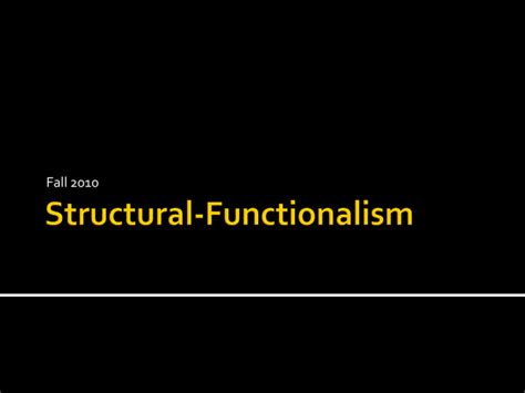 Structural Functionalism