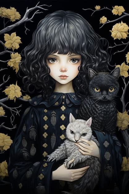 Premium Photo Cute Gothic Girl In Forest