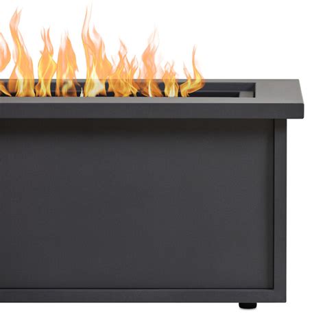 Mila Weathered Slate Steel Gas Fire Pit Table World Market