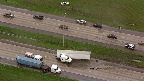 Jackknifed Tractor Trailer Crash Slowed Traffic On Interstate 45 In