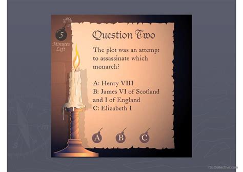 Gunpowder Plot Quiz English Esl Powerpoints