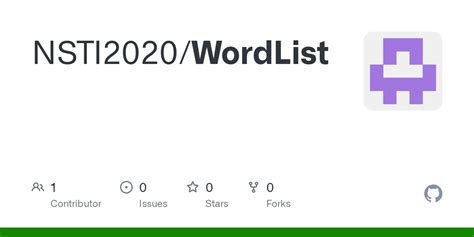Github Nsti2020wordlist