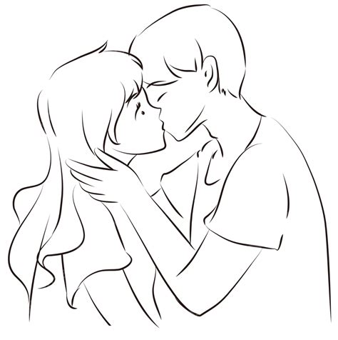 Line Drawing Couple Kissing Couple Drawing Kissing Drawing Couple Sketch Png And Vector With