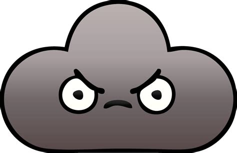 Gradient Shaded Cartoon Storm Cloud 10544451 Vector Art At Vecteezy