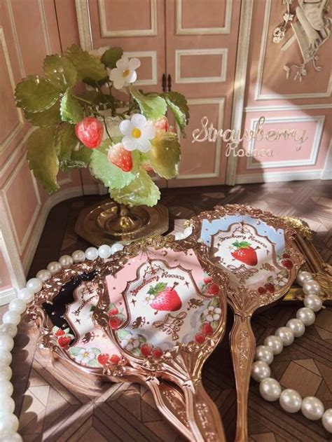 Flower Knows Strawberry Rococo Hand Mirror French Black Shein Malaysia