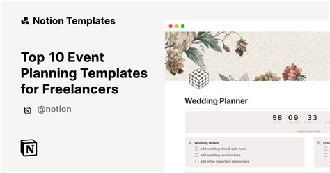 Top 10 Event Planning Templates For Freelancers Notion Template