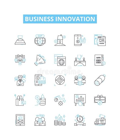 Business Innovation Vector Line Icons Set Entrepreneurship Creativity Strategies