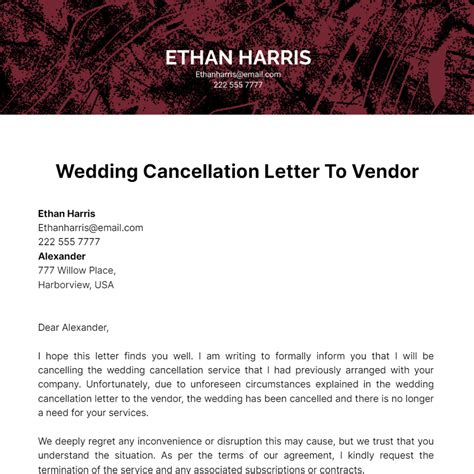 Supplier Cancellation Letter Supplier Cancellation Letter