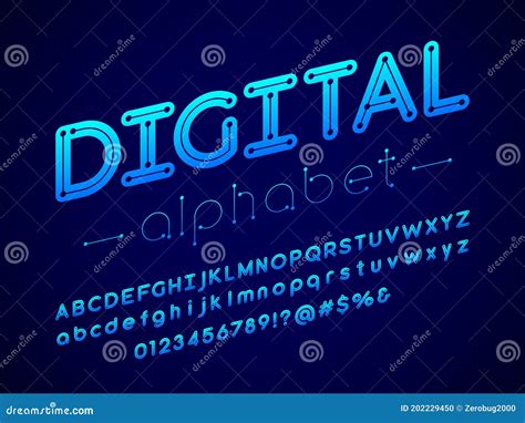 Tech Font Stock Vector Illustration Of Chip Style 202229450